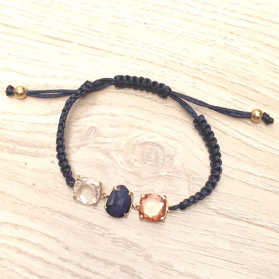 Pulsera macramé azul - Girbes Joyas