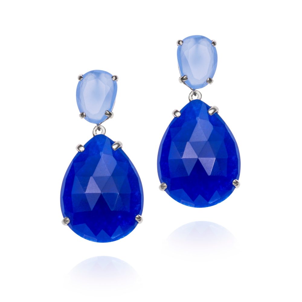 Pendientes de plata con piedras azules