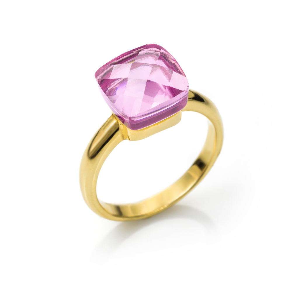 *Anillo Harmony en Plata chapada con piedra "Rosa de Francia" - Girbes ...