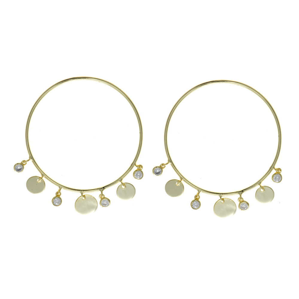 Aritos Mini de Plata con Piedras de colores y triángulo - Girbes Joyas