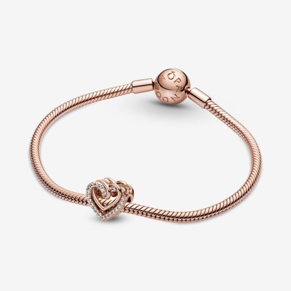 Charm en Pandora Rose Corazones Brillantes Entrelazados REF. 789270C01 ...